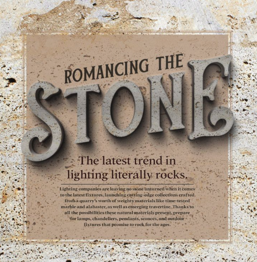 Trending for lighting: Stone